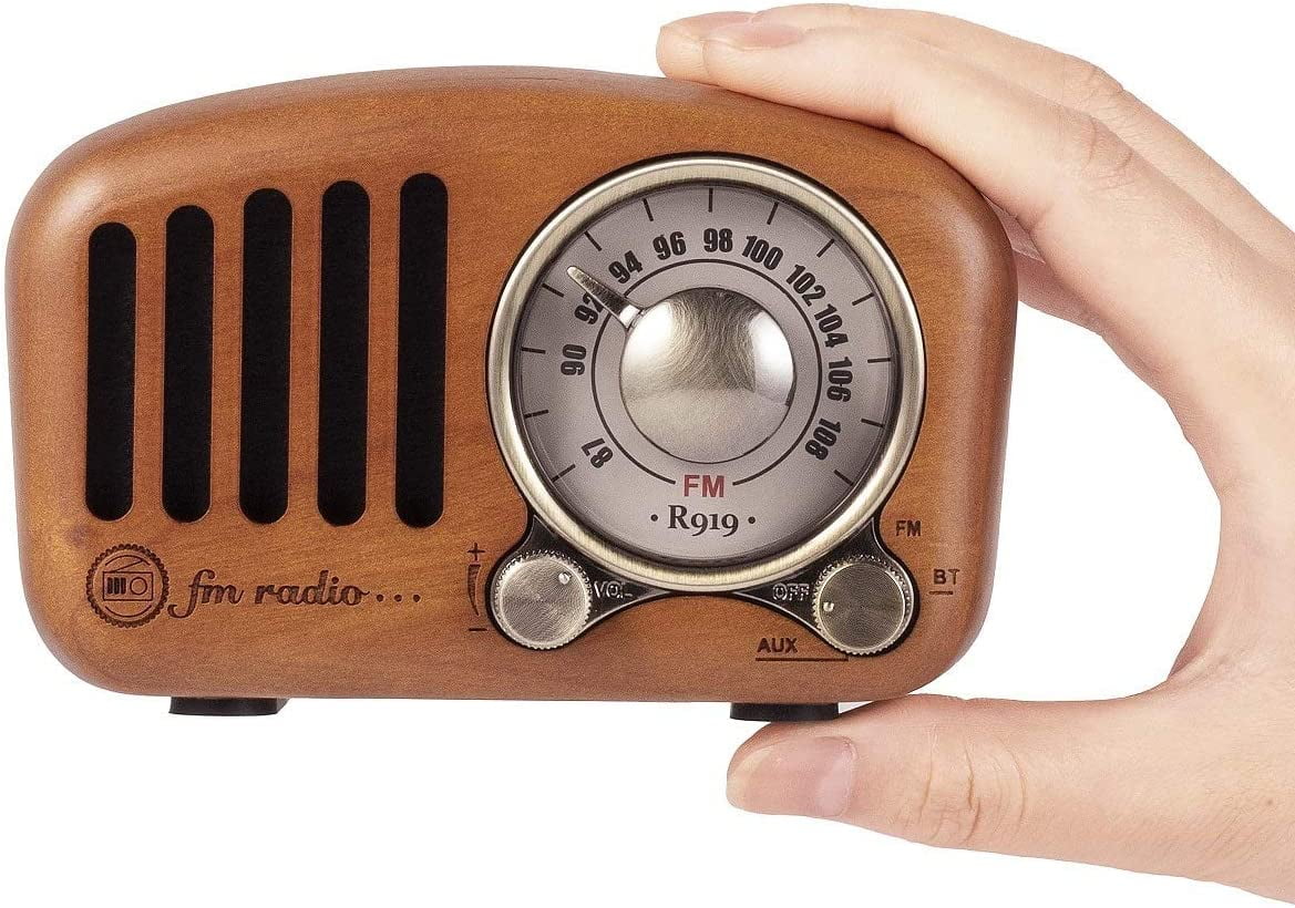 XUANYI Classic-Wood Retro Radio Small, Portable Radio With Bluetooth ...
