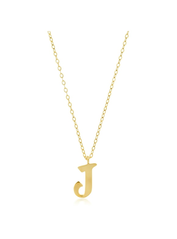 Letter J Necklace Gold