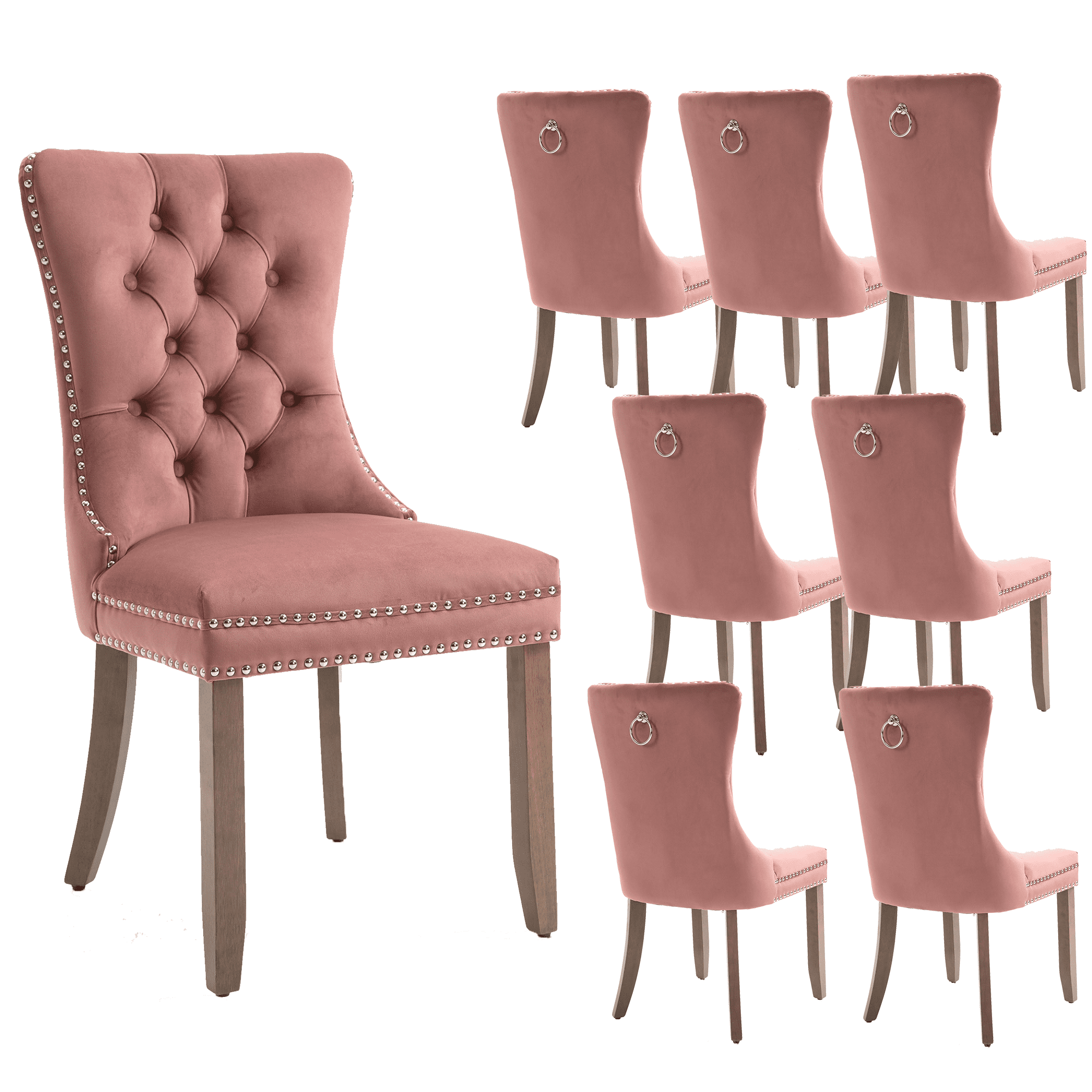Contemporary Button Tufted Dining Chairs, High-end Velvet Upholstered ...