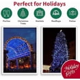 LAMPHOME Blue Christmas String Lights, 100 Mini Bulbs 20FT Green Wire ...