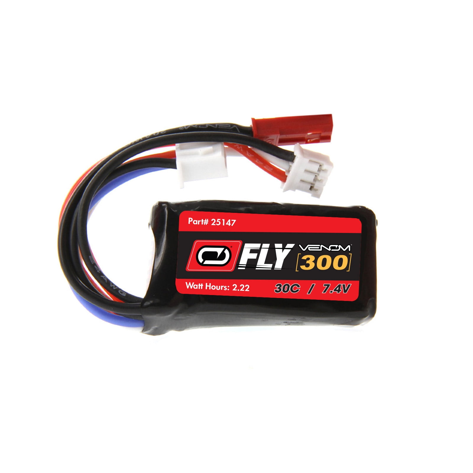 E-flite UMX Carbon Cub SS 30C 2S 300mAh 7.4V LiPo Battery with JST/JST ...