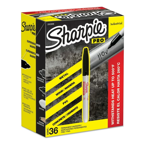 Sharpie Industrial Permanent Markers, Fine Tip, Black, 36 Count ...