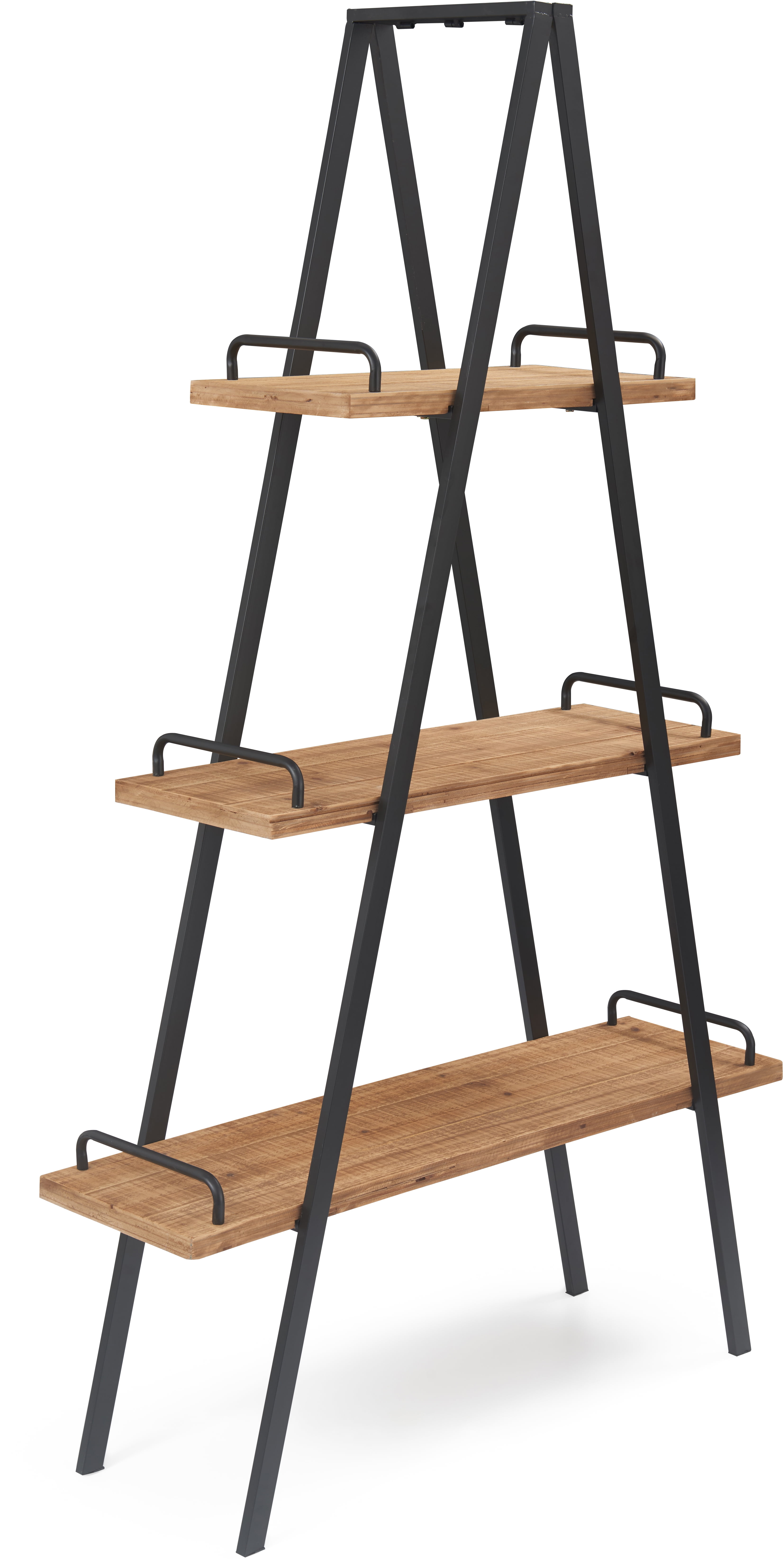 ClickDecor Morris 3-Tier A-Frame Ladder Bookcase, Natural - Walmart.com