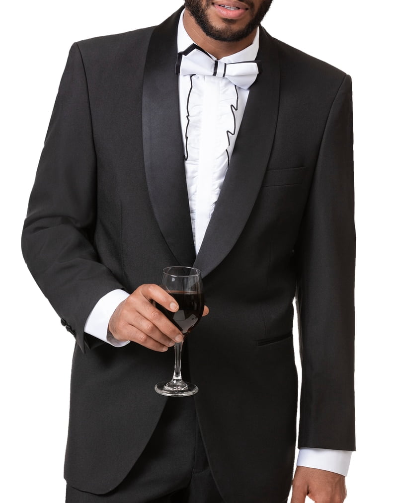 Solid Black One Button Classic Regular Fit Tuxedo TUX201 - Walmart.com