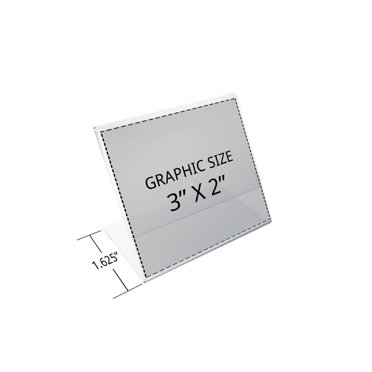 Azar 112740 3.5" W x 2.5" H L-Shaped Acrylic Sign Holder, 10Pack ...