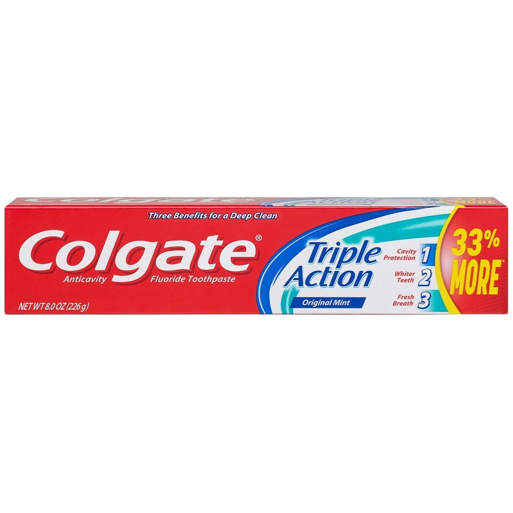Colgate Triple Action Toothpaste, Original, 8 Oz - Walmart.com