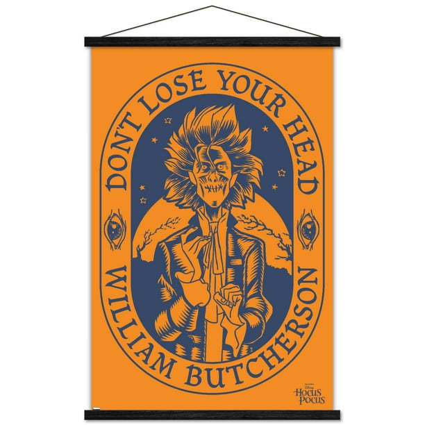 Disney Hocus Pocus - William Butcherson Wall Poster with Wooden ...