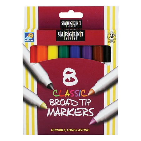 Sargent ArtÂ® Classic Markers, Broad Tip, 8 Colors Per Pack, 12 Packs ...