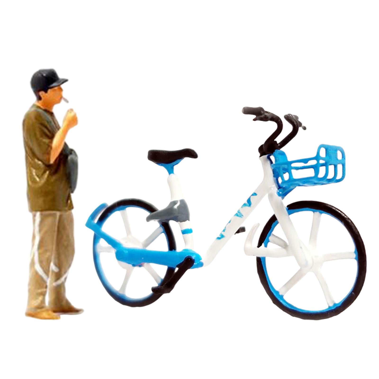 Resin 1/64 Miniature Figures with Bike Scenery Street Scenes Railway ...