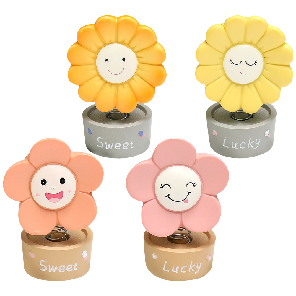 NUOLUX Car Toy Miniature Plants Head Shaking Flower Spring Ornament ...