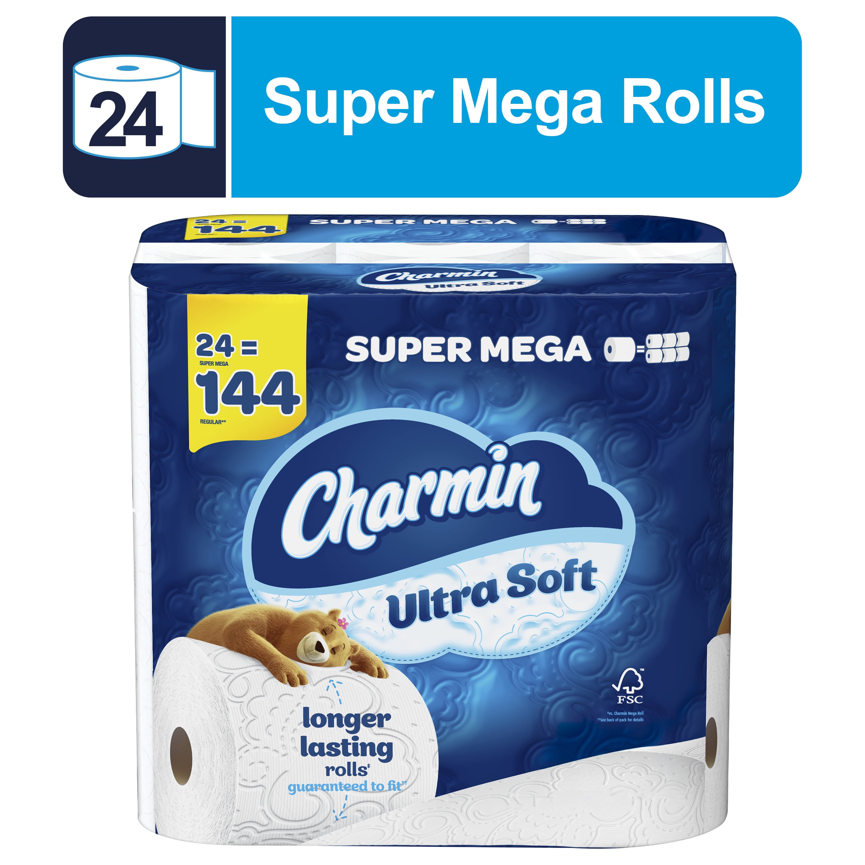 Charmin Ultra Soft Toilet Paper, 24 Super Mega Rolls - Walmart.com