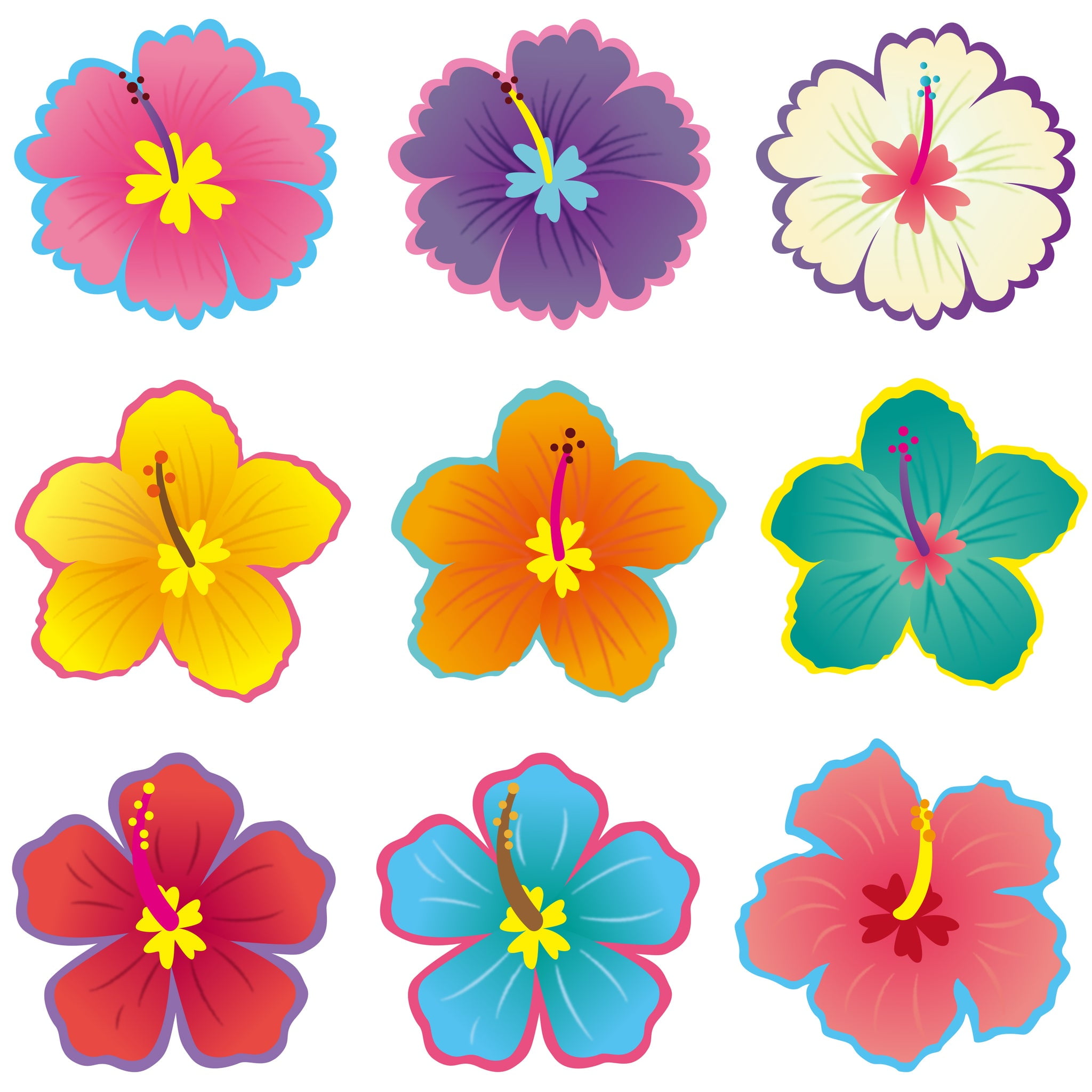Hawaiian Flowers Cut Out