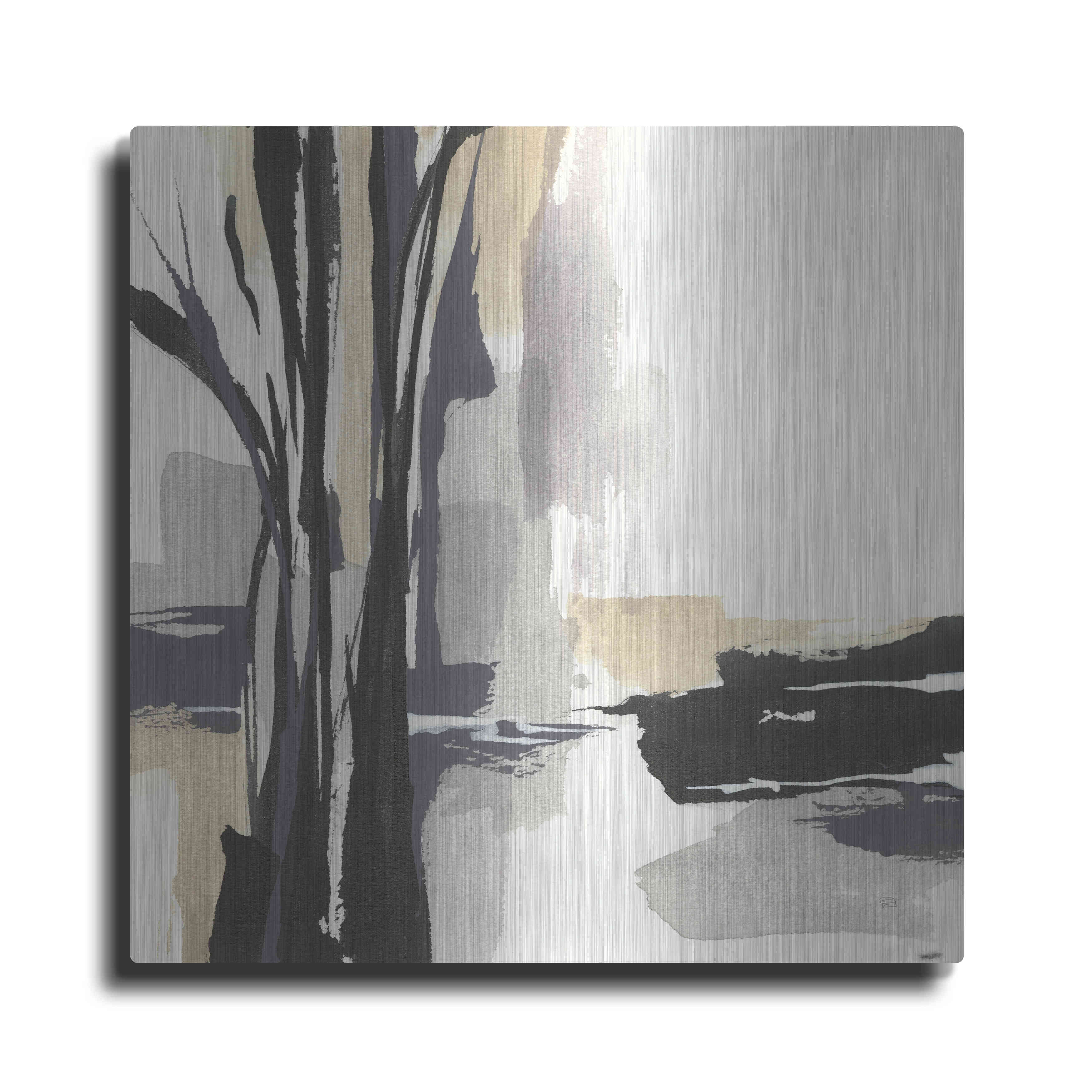 Luxe Metal Art 'Placid I' by Chris Paschke, 12"x12" - Walmart.com