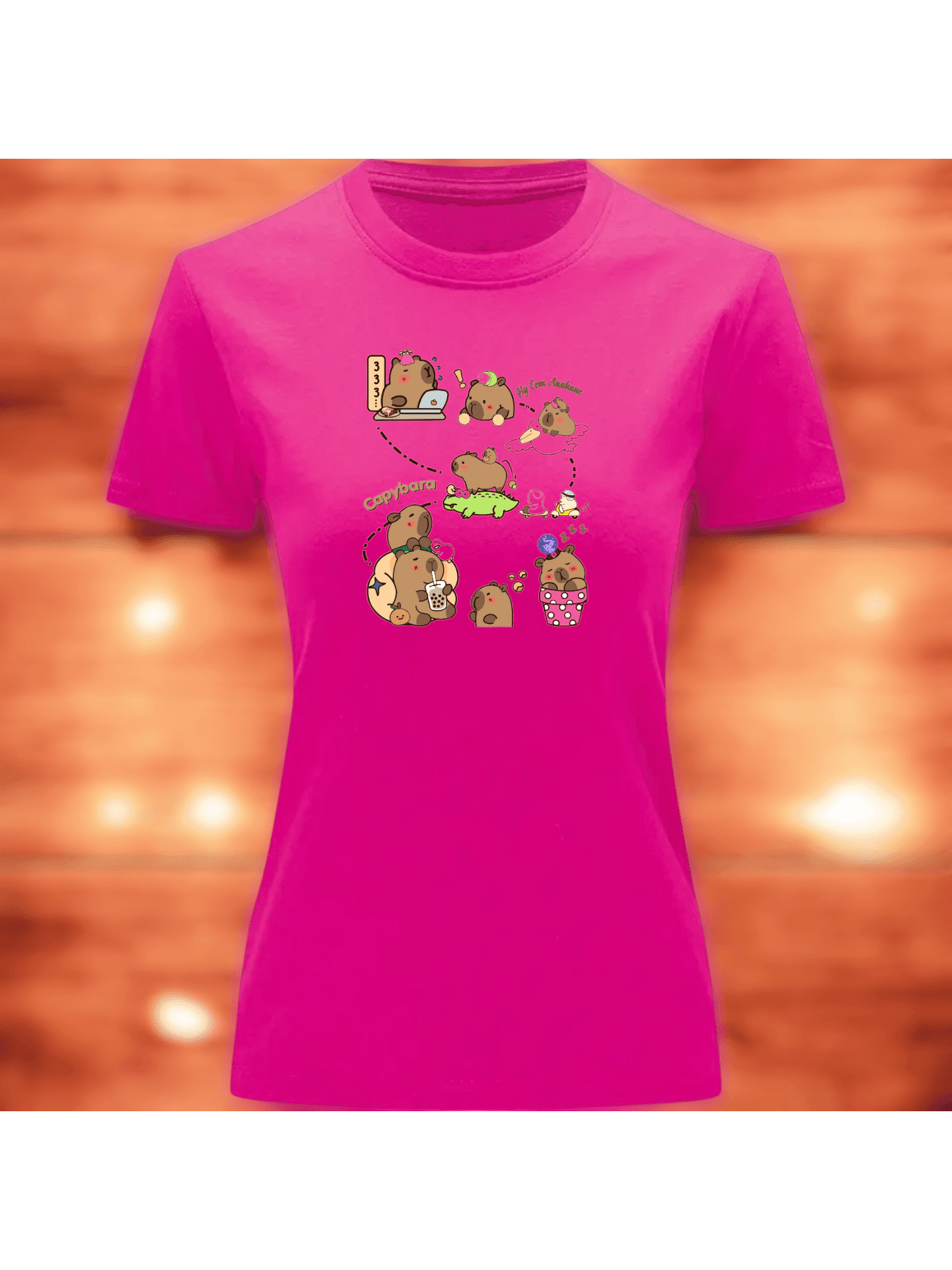 Playera Blusa De Capybara y Amigos Ropa Para Mujer Capibara Color ...