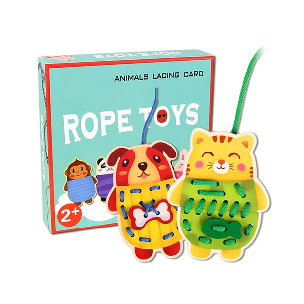 pitrice Kids Preschool Fine Motor Skills Toys Wooden Lacing Board And ...