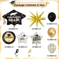 Graduation Decorations Balloons for Class of 2026 Black Gold Confetti ...
