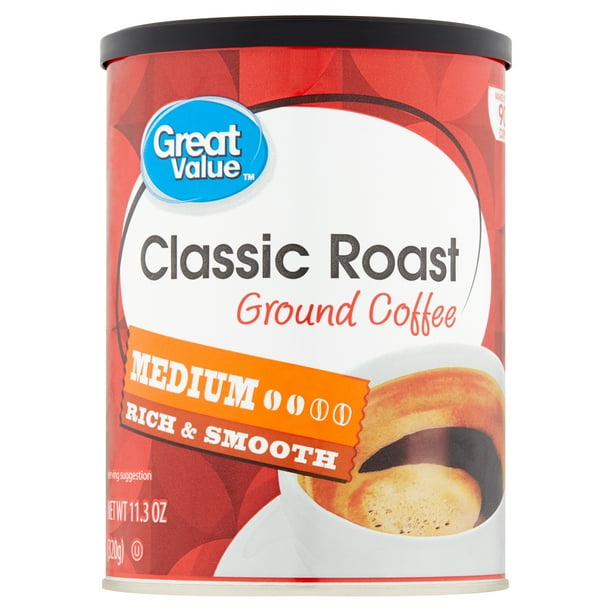 Great Value Classic Roast Medium Ground Coffee, 11.3 oz - Walmart.com ...
