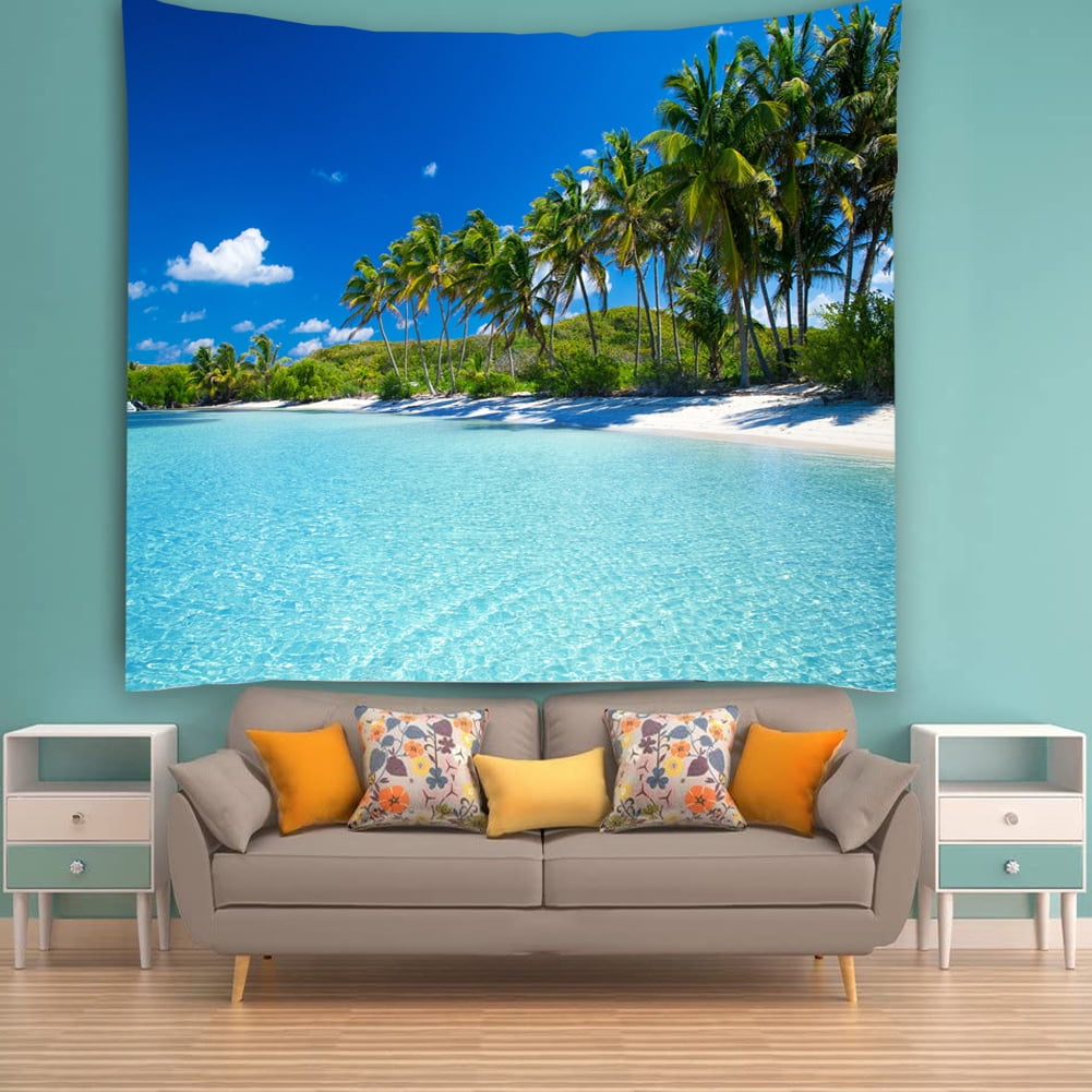 YISURE Ocean Beach Tapestry Wall Hanging Tropic Paradise Wall Decor ...