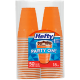 Hefty Everyday Easy Grip Plastic Cups, Orange, 18 oz, 50 count ...