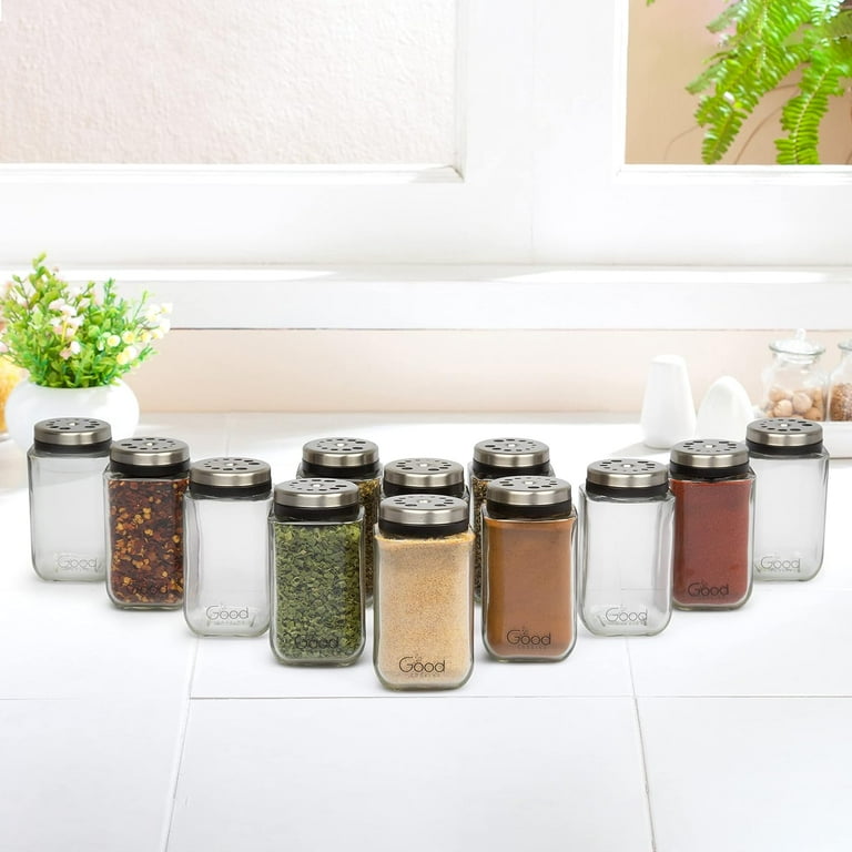 Glass spice jars with stainless steel lids store