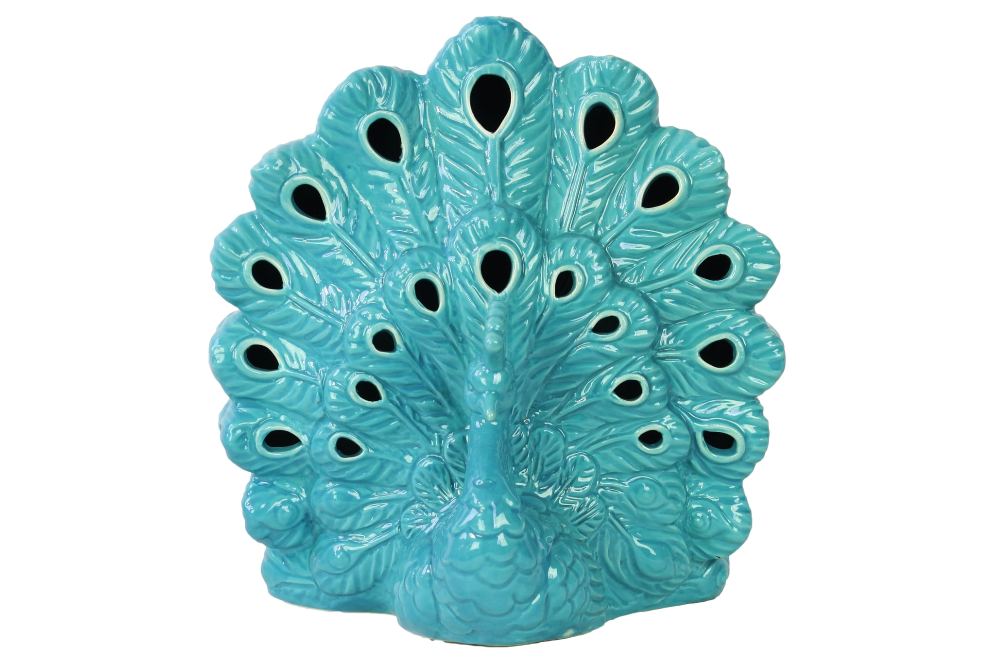 Urban Trends Collection: Ceramic Peacock Figurine Gloss Finish ...