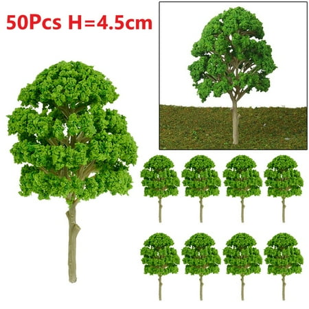 Lefu 50pcs Model Tree Train Railroad Park Landscape 45mm Scale Tree DIY ...
