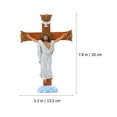 Jesus Figurine Christ Cross Statue Catholic Holy Figurines Wall ...