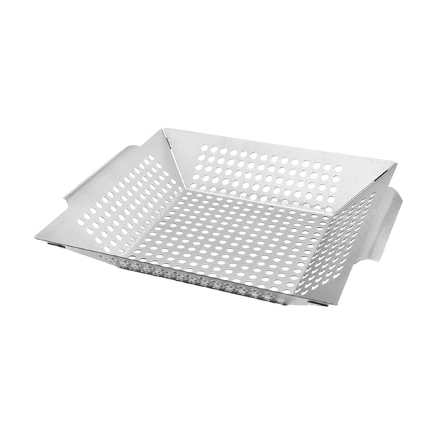 Ramiter BBQ Vegetable Grilling Basket For Meat Large Grid Pan Grill Wok ...