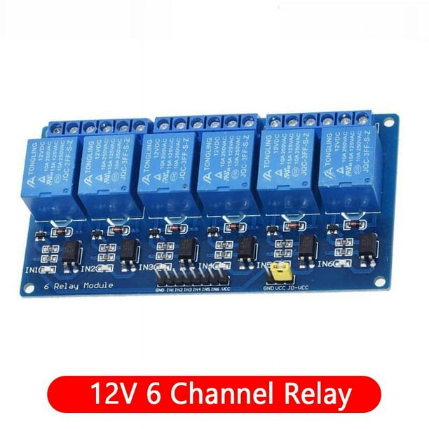 Módulo de relé de 5v, 12v, 1, 2, 4, 6, 8 vías para arduino 1, 2, 4, 6, 8 canales, con salida de ...