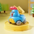 Blue Chicken Shaped Inertia Powered Engineering Vehicle Toy With ...