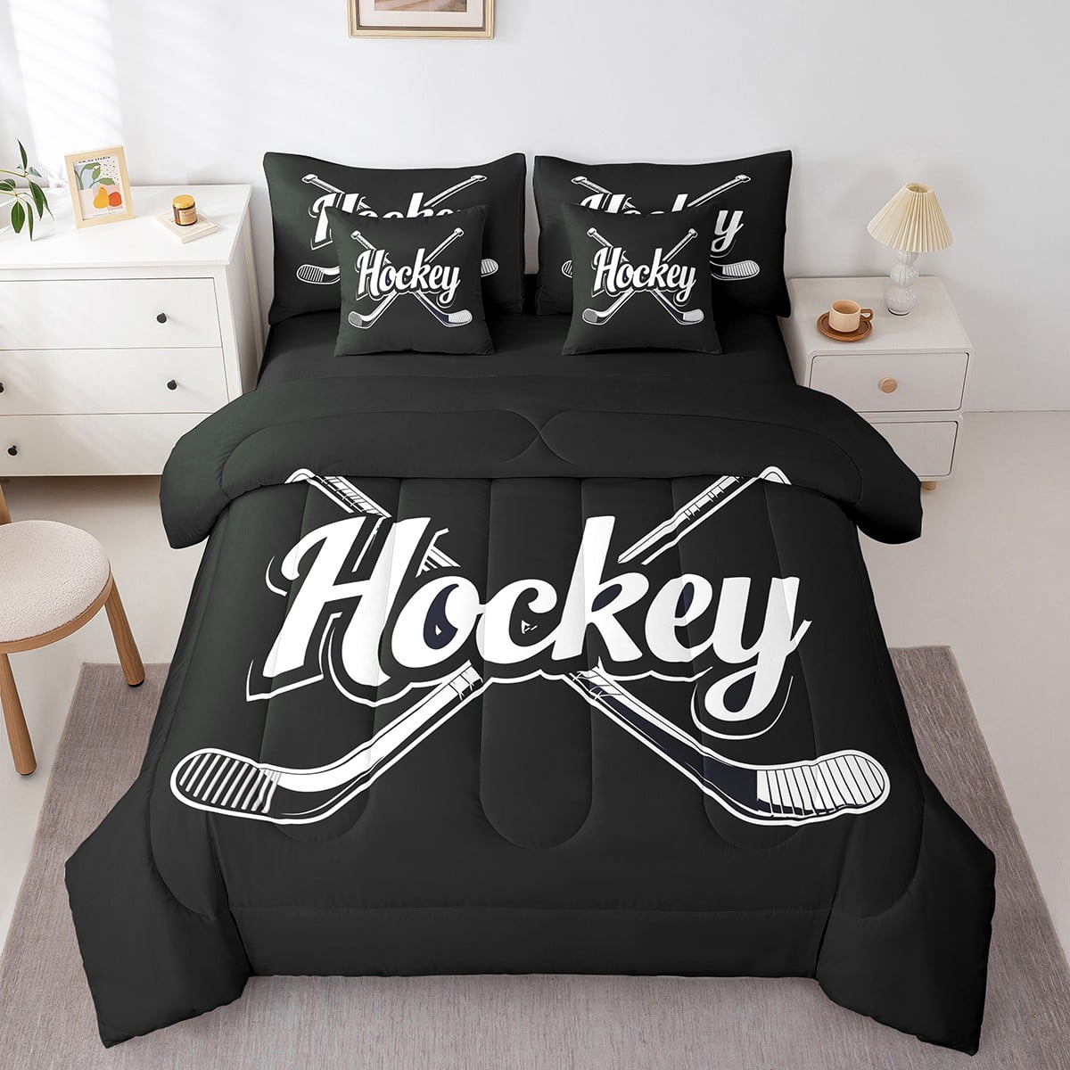 Click here for Erosebridal Ice Hockey Bed In A Bag Full Size blac... prices