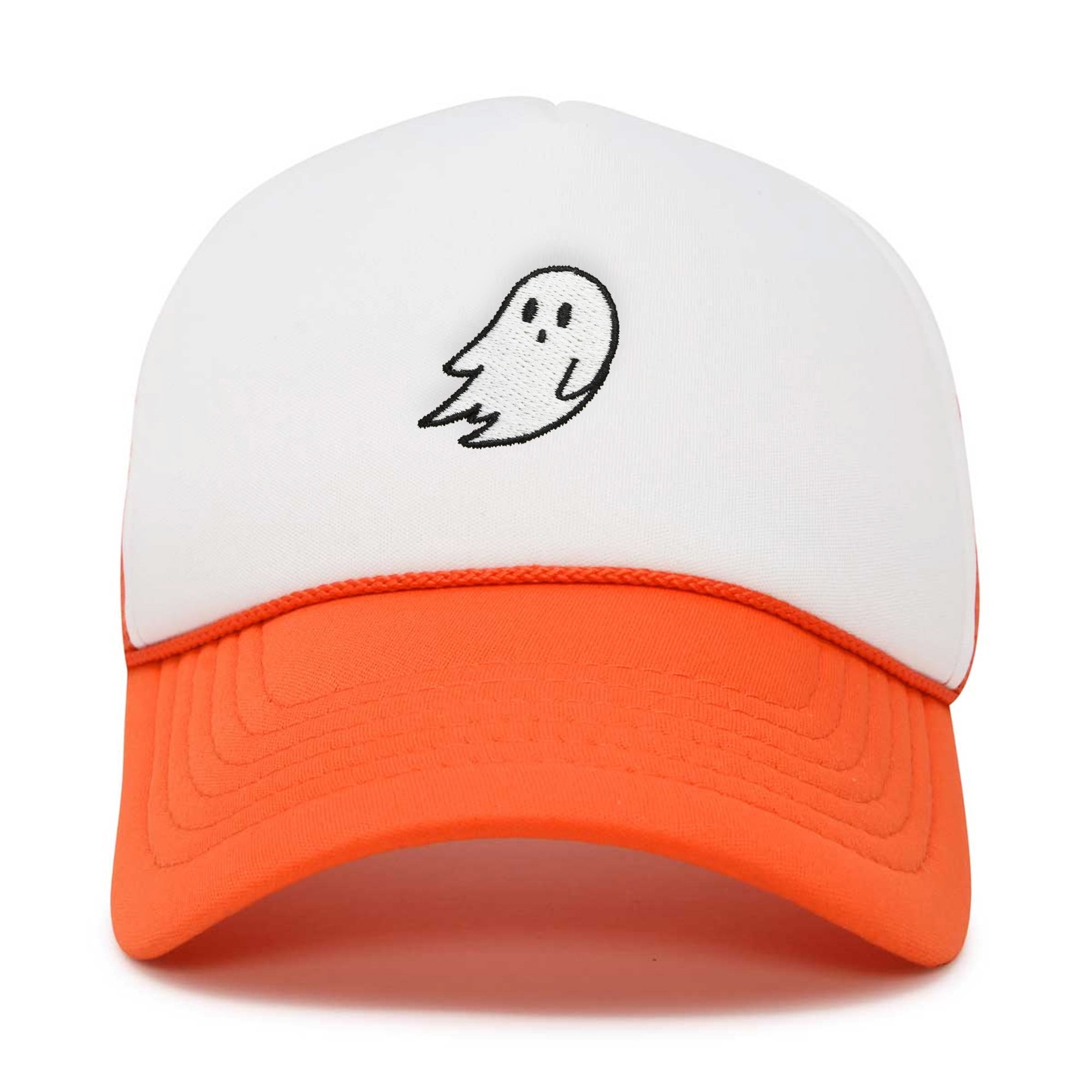 DALIX Ghost Embroidery Halloween Trucker Hat in Orange White - Walmart.com