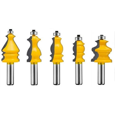 Yonico 5 Bit Casing & Base Molding Router Bit Set - 1/2" Shank - 16501 ...
