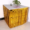 Set of 2 Metallic Foil Fringe Table Skirt, Tinsel Disposable Skirting ...