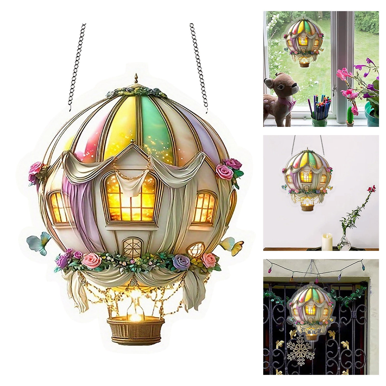 Click here for Hhsfeifuuu Solar Hanging Hot Air Balloon Model Wit... prices
