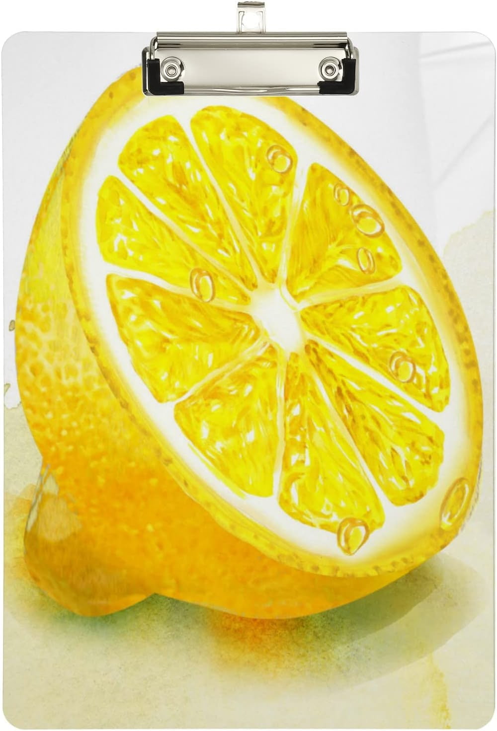 FMSHPON Yellow Lemon Clipboard Hardboard Wood Nursing Clip Board and Pull for Standard A4 Letter ...