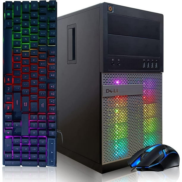 Refurbished Grade A Dell RGB Gaming Desktop Computer, Intel Quad Core ...