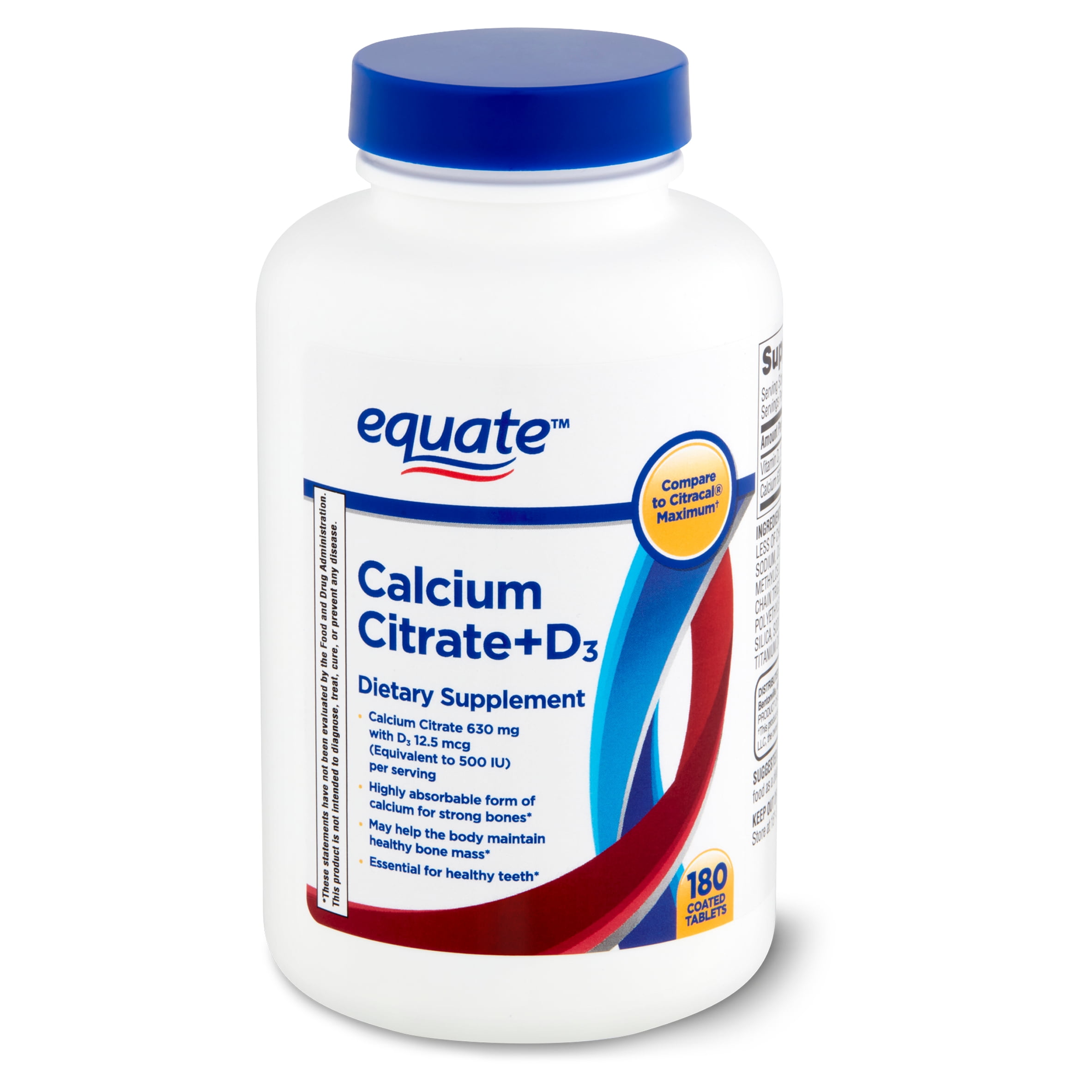 Equate Calcium Citrate+D3 Dietary Supplement | Fig App