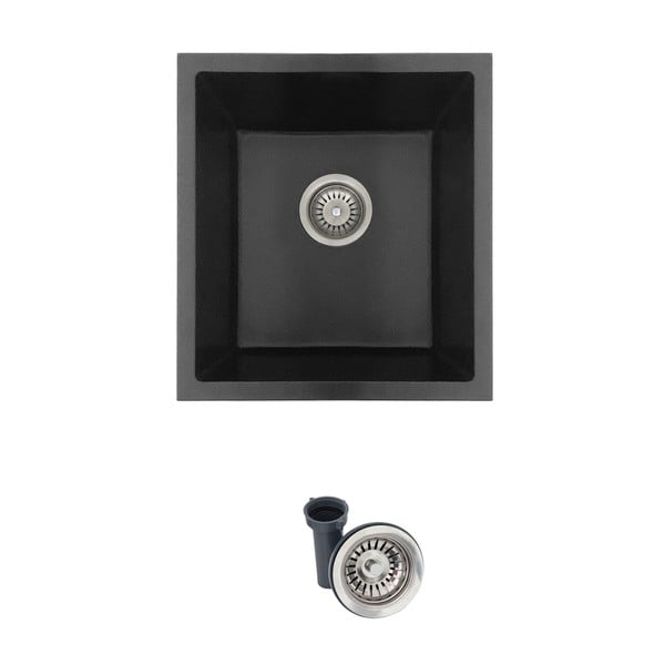 Click here for Stylish Dual Mount 16 Black Composite Granite Sing... prices