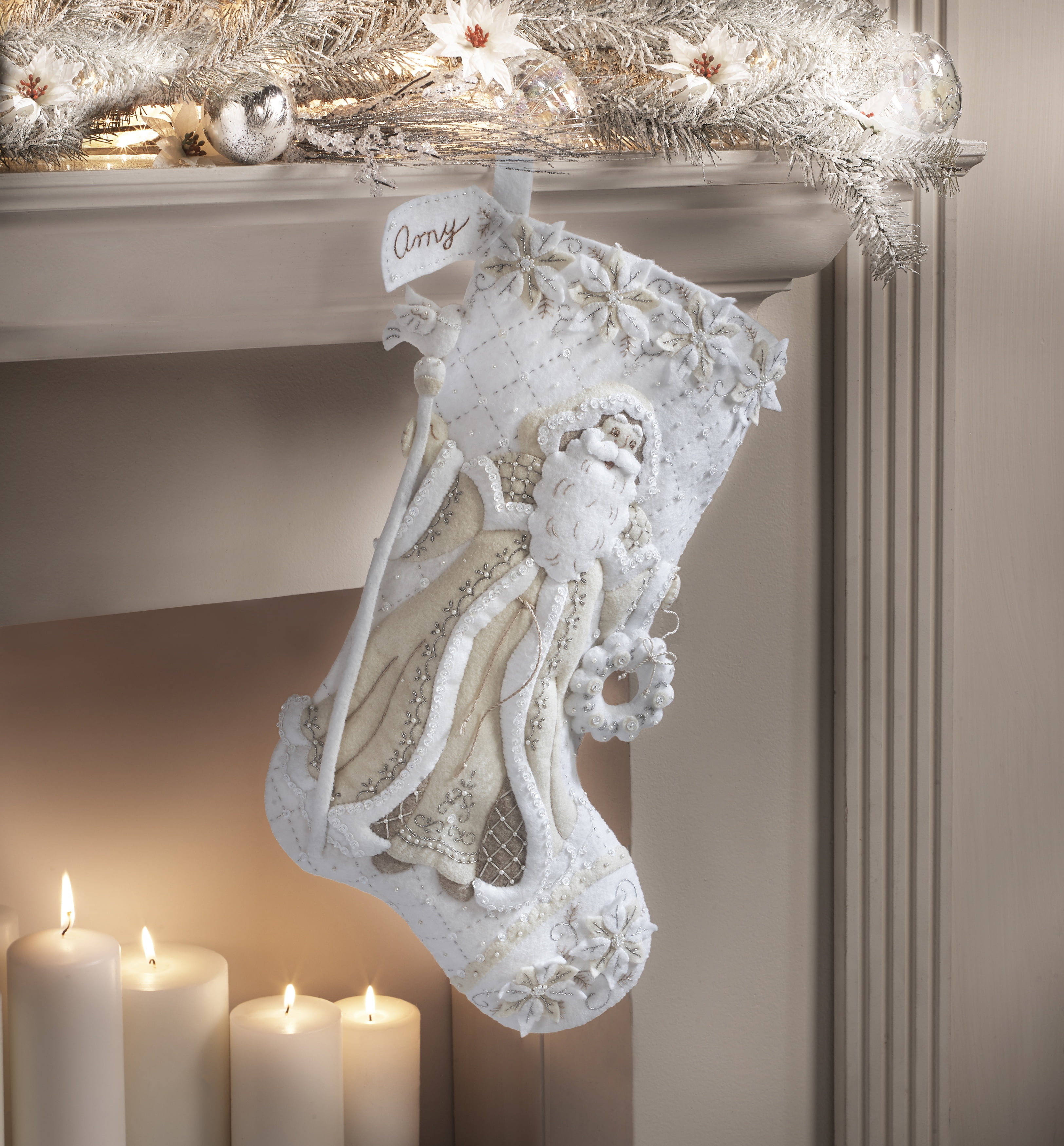 Bucilla Felt Stocking Applique Kit 18" Long-Elegant Christmas - Walmart.com