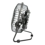 Mainstays 4 inch Personal Metal USB Desktop Fan Black, Portable, 360 ...