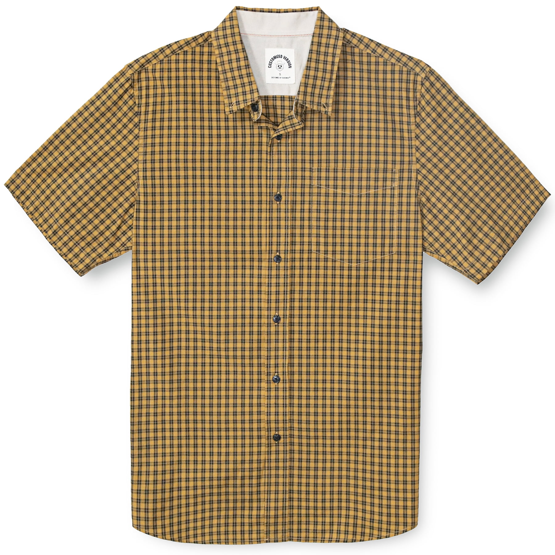 Dubinik Mens Short Sleeve Button Down Shirts 100 Cotton Plaid Mens