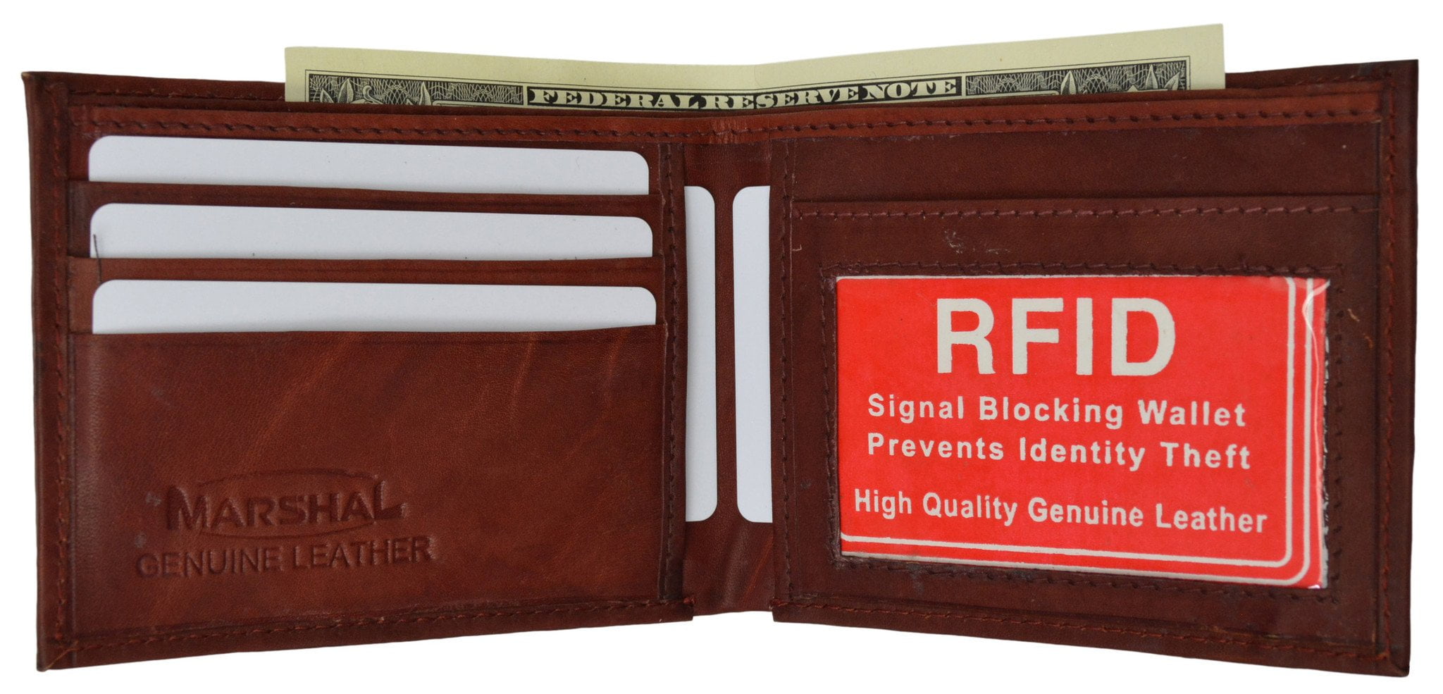 RFID Blocking Men's Leather Slim Bifold Wallet RFID 60 (C) - Walmart.com