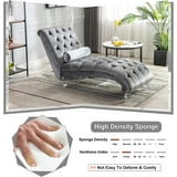 KINFFICT Modern Velvet Chaise Lounge Chair with Acrylic Legs for ...
