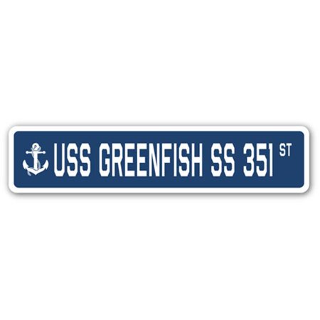 SignMission SSN-Greenfish Ss 351 4 x 18 in. A-16 Street Sign - USS ...
