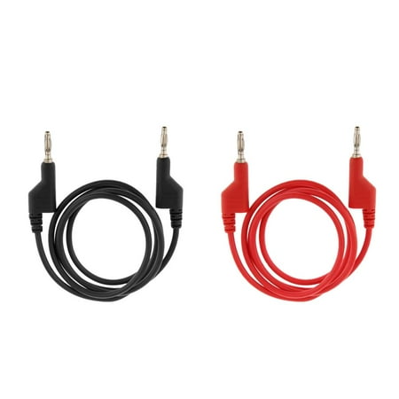 Pack of 2 25A Stackable 4mm Banana Plug Test Wire Patch Cord Cable ...