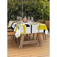 Abstract Lines Rectangle Outdoor Tablecloth with Umbrella Hole Black ...
