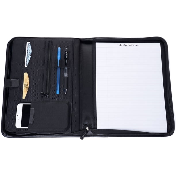 Alpine Swiss Nylon Zippered Writing Pad Business Portfolio Organizer ...