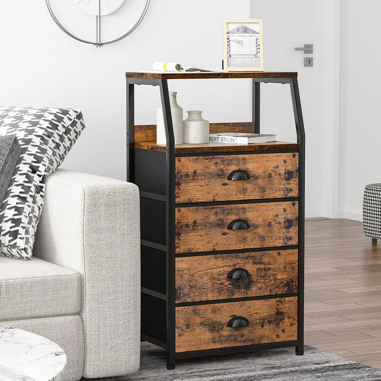 Nightstand with 4 drawers store