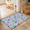 Cartoon Dinosaur Sun on Purple Rectangle Rug 2'x3' Watercolor Cloud ...